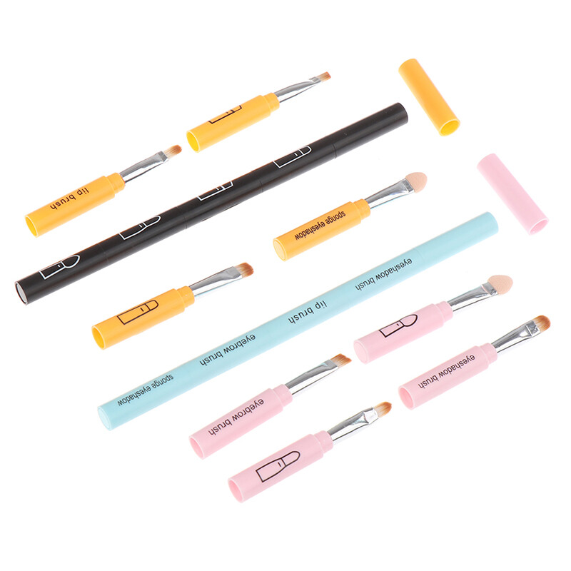 4 In 1 Portable Makeup Brush Mini Eyeshadow Lip Brushes Detachable ...