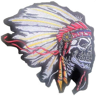 Indian Head Patches Motorcycle Skull Riding Biker Skull Motorbike ...