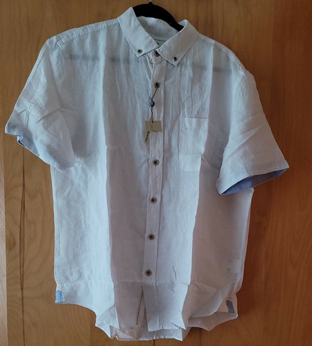 Report Collection Men's Large Button Up Shirt solid linen Misura | eBay