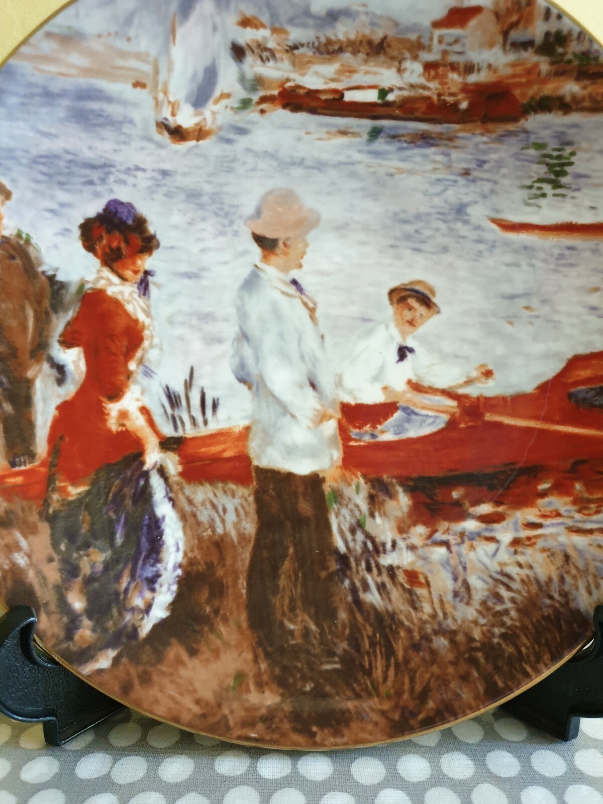 Crown Staffordshire. Fine Bone China. "Oarsmen At Chatou". Plate/Dish ...
