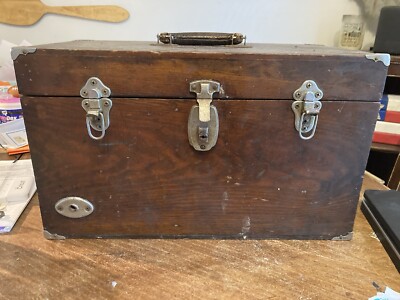 Antique Wood Tackle Box Full Of vintage Tackle. Wood Lures Glass Eye ...