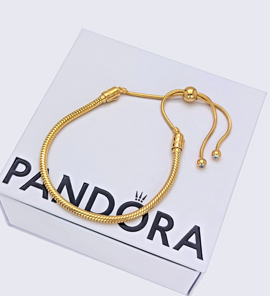 NEW 100% PANDORA 14K Gold Handwritten Love Charm + Bracelet Gift Set ...