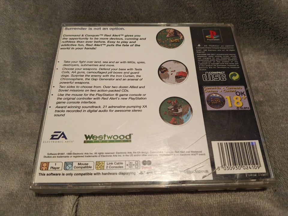 Command & Conquer Red Alert PS1 Playstation 1 Game PAL UK Complete ...
