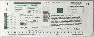 Official SCANTRON 882-E 500 Sheets 100 Question 5 Choice A-E 2 Sided | eBay