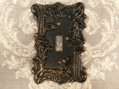 Metal Single One Toggle Light Switch Cover. Ornate scroll decorative ...