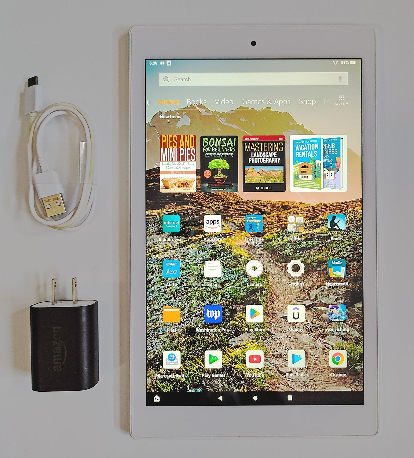 Amazon Fire HD 10 (9th Generation) 32GB, Wi-Fi, 10.1in White Free ...