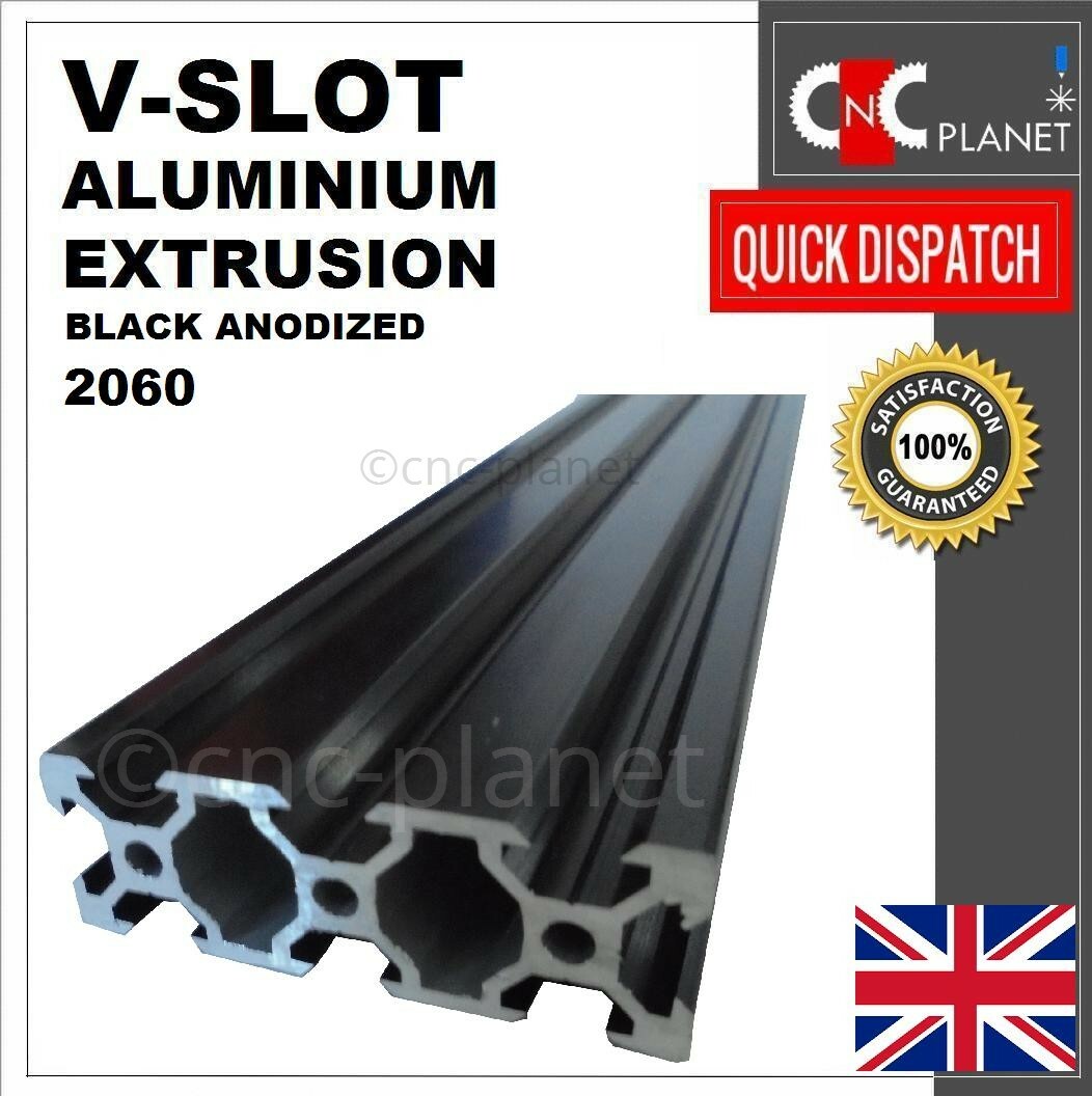 V SLOT 2020 2040 2060 2080 C-Beam BLACK ANODISED ALUMINIUM EXTRUSION ...