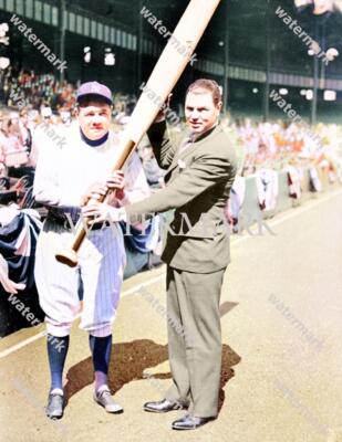 GR356 Babe Ruth - Jack Dempsey Yankees Boxing 8x10 16x20 Colorized ...