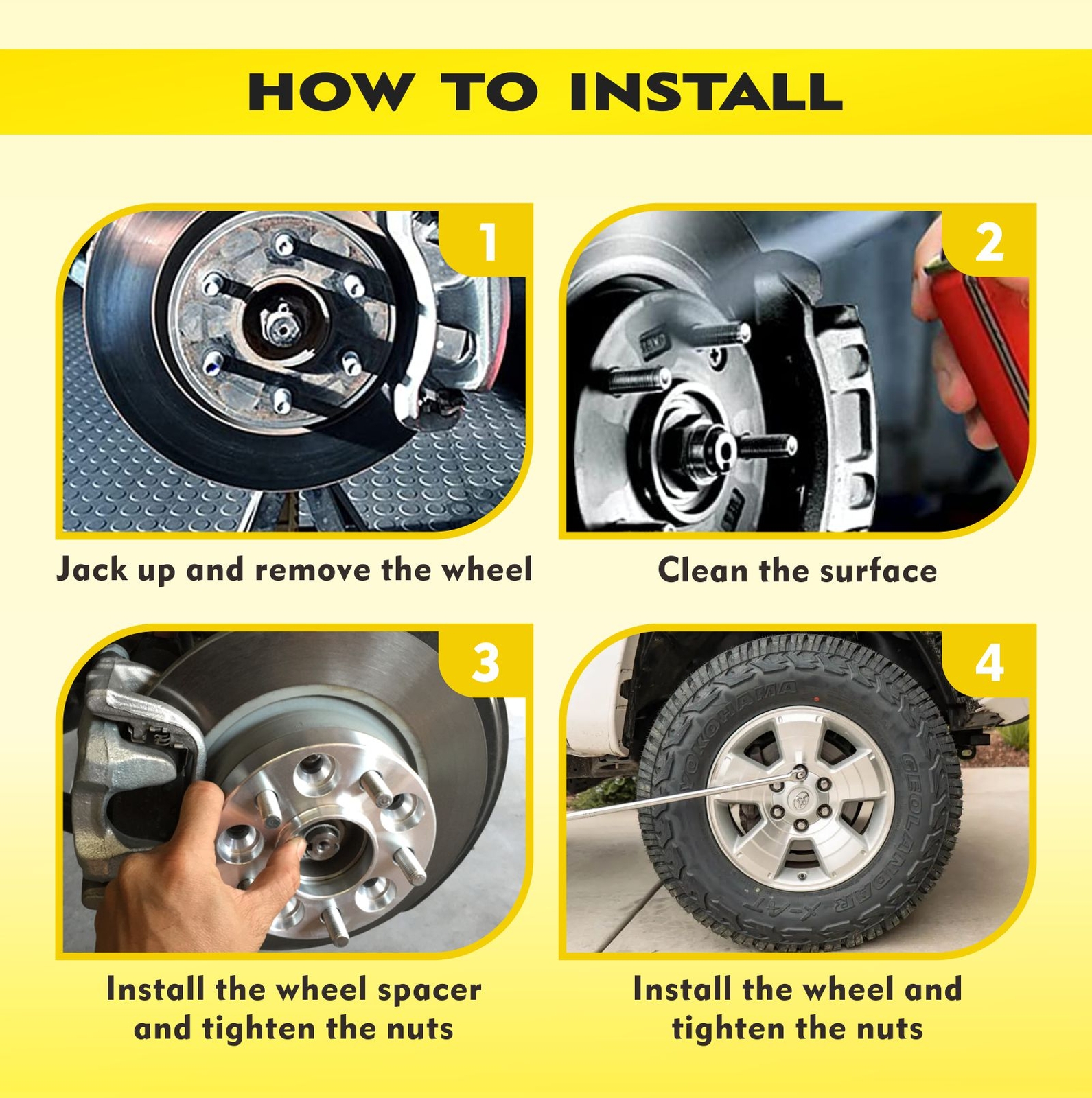 4Pc 5x4.5 Wheel Spacers 1/2"x20 82.5mm 2 Inch Spacers For Jeep Wrangler ...