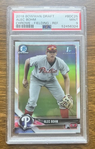 2018 Bowman Draft Chrome Fielding Refractor Alex Bohm PSA 9 MINT 1st RC ...