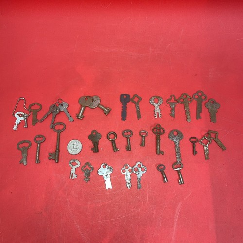 Antique Cabinet Open Barrel Key Lot ~ 35 Keys ~ Different Sizes ...