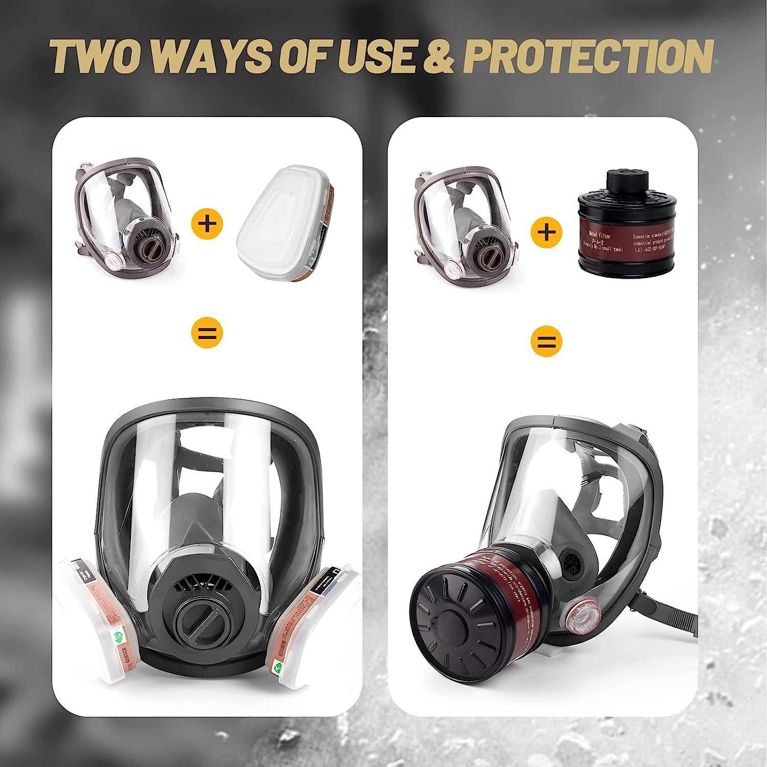 Gas Masks Survival Nuclear and Chemical, Gas Mask with 40mm Activated ...