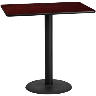Flash 30'' x 48'' RectLaminate Table Top/24'' Round Bar Table Base, MH ...