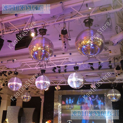 PALLA SFERA 50CM + MOTORE specchiata LUCI discoteca arredamento ...