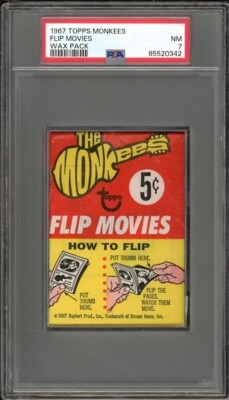 1967 Topps THE MONKEES Flip Movies PSA 7 Wax Pack SEALED RARE Davy ...