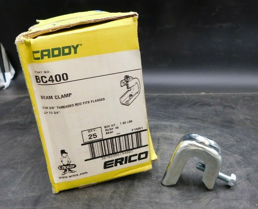 NEW Erico Caddy BC400 Beam Clamp 3/8” Threaded Rod - Up To 3/4” Flanges ...