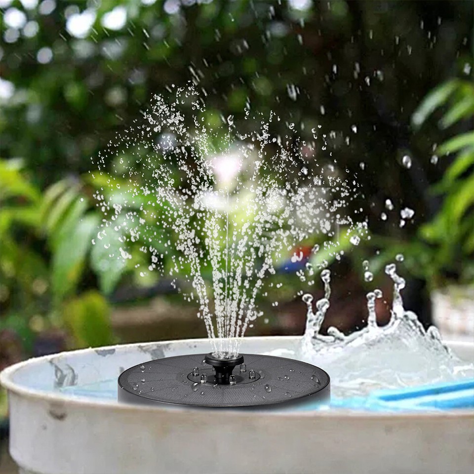 Solar Powered Fountain Water Pump Night Floating Pool Bird Bath Kit ...