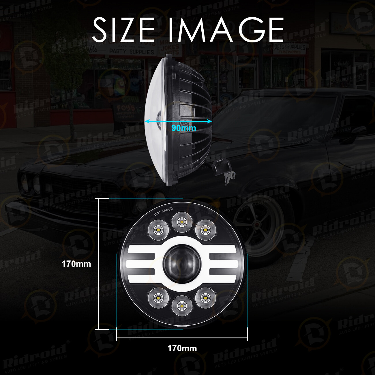 7" Projector Halo LED Headlights For Dodge W100 W200 W300 D100 D200 ...