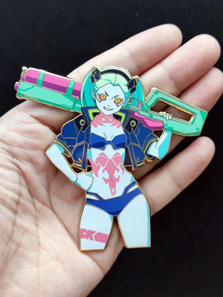3.2" Tall Cyberpunk Edgerunners Rebecca Enamel Pin Metal Badge Figure ...