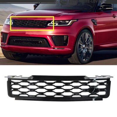 Front Bumoer Upper Grille Full Gloss Black For Range Rover Sport L494 ...
