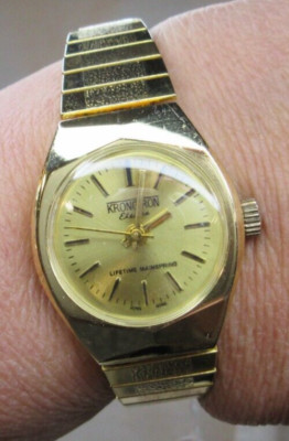 KRONOTRON ELECTRA~ LIFETIME MAINSPRING, DUST PROOF CASE~ GOLD ...