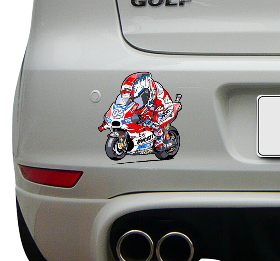 stars of motoGP TT superbike cartoon decals stickers past and present ...