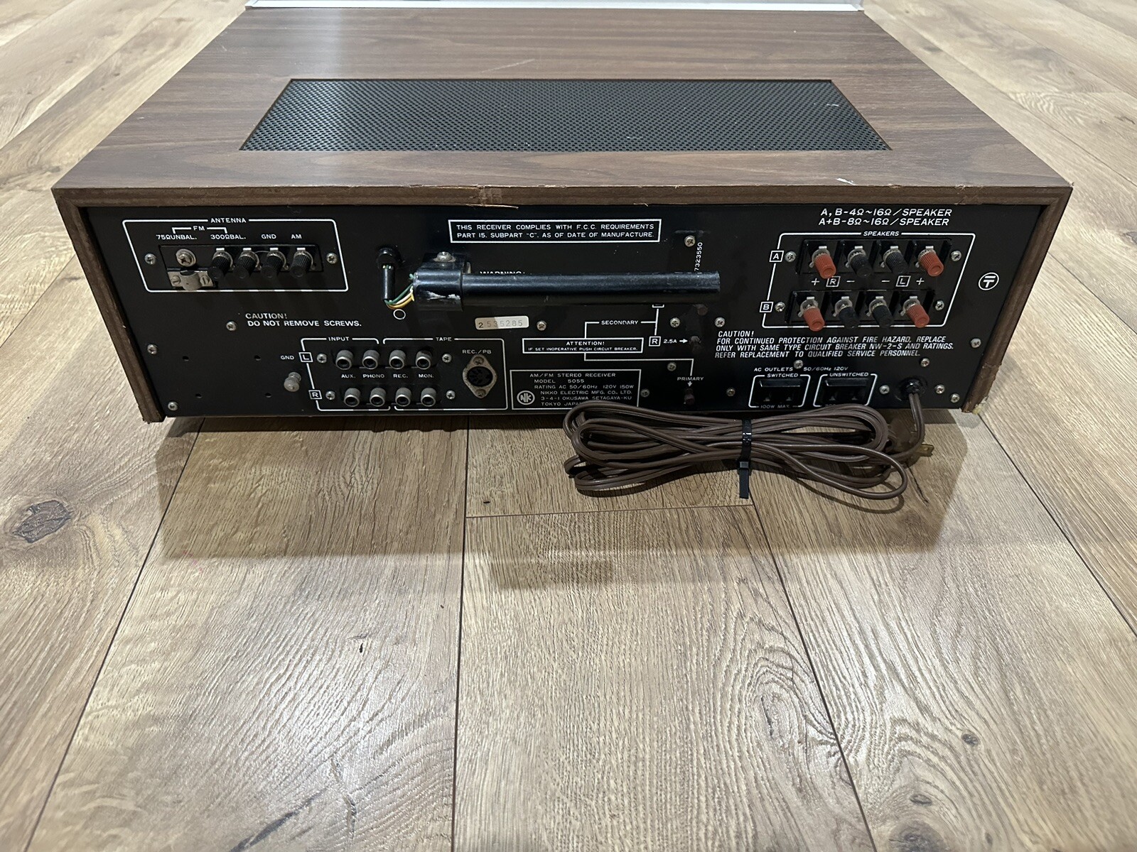 Nikko 5055 Stereo Receiver Silver Face Wood TESTED 100% Working ...