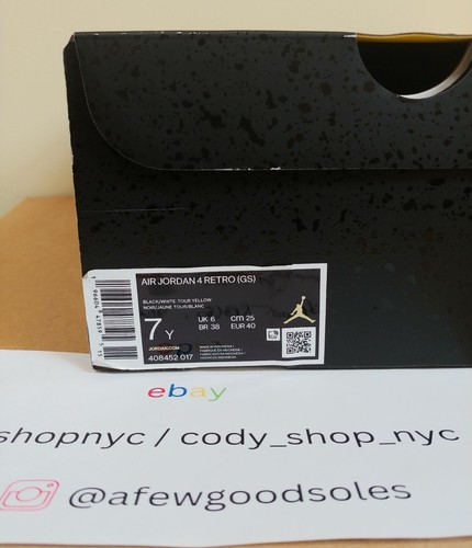 Nike Air Jordan 4 Retro GS Thunder 2023 size 7Y *EMPTY SHOE BOX ONLY* 408452-017 | eBay