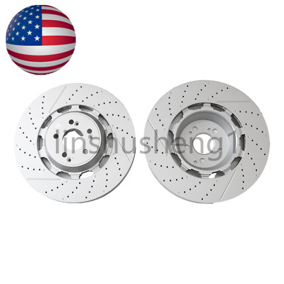 2X FOR Mercedes Benz W222 S63 S65 AMG 2014-2020 Front Brake Rotors ...