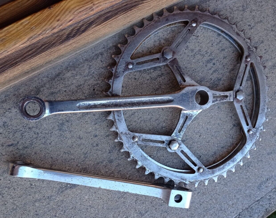 UGOLINELLI STEEL CRANKSET TRHREE ARMS MAGISTRONI GUARNITURA BICI ...