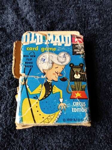 Old Maid Cards Vintage Game ED-U-CARDS Flip Movie On Back CIRCUS ...