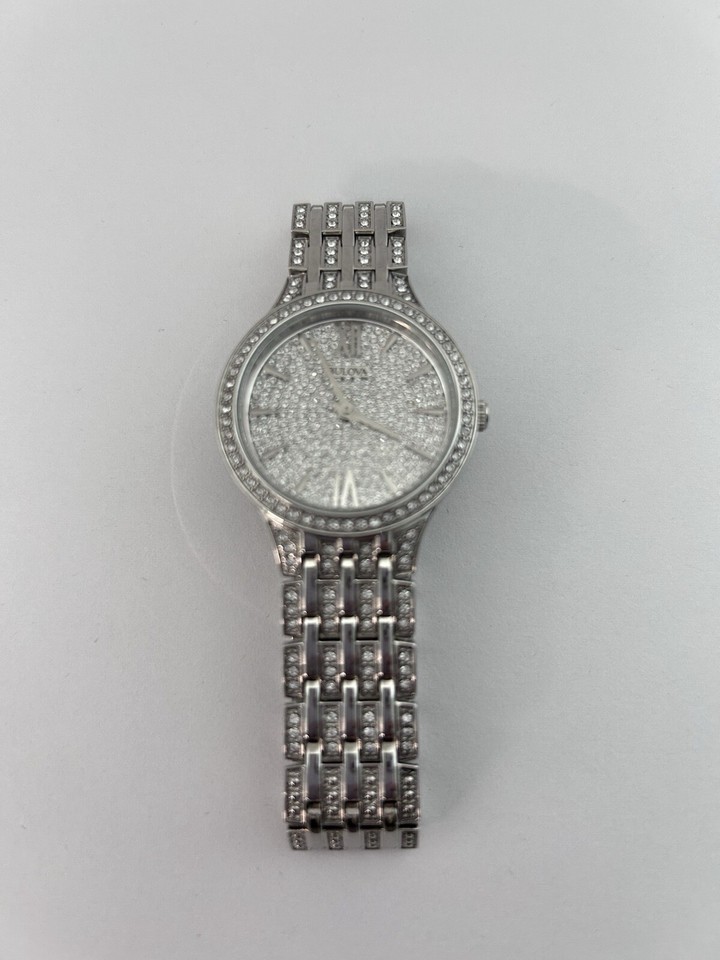 Bulova Phantom Women Watch Stainless Steel Pave Swarovski Crystal Model ...