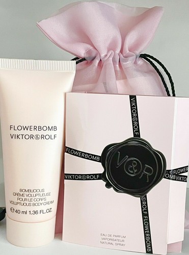 FLOWERBOMB VIKTOR & ROLF 40ML VOLUPTUOUS BODY CREAM/ 1.2 ML SAMPLE EDP ...