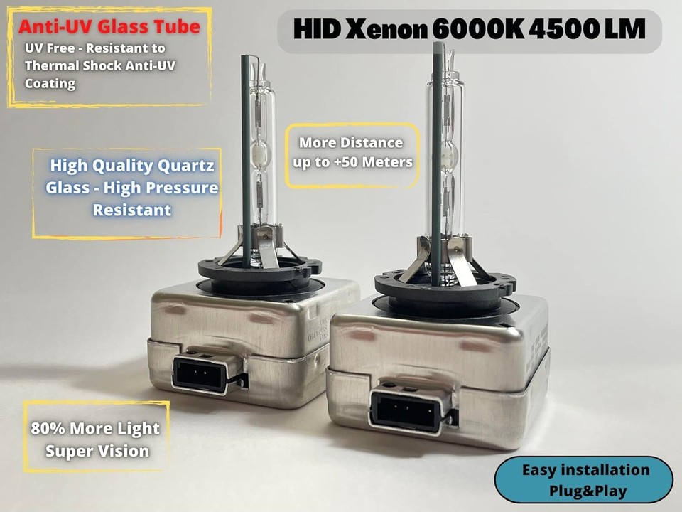 2PCS D3S SUPER BRIGHT HID Xenon Headlight Bulbs 35W Cold White 4300k ...