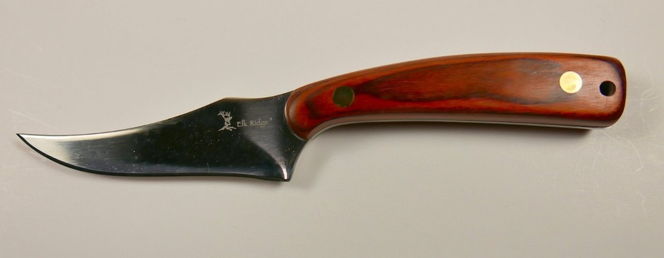 Elk Ridge Fixed blade Full tang knife 7" Overall Brown Pakkawood Handle ...