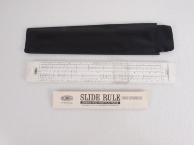 Acu-Math Slide Ruler No. 400 with Storage Pouch Case & Operating ...
