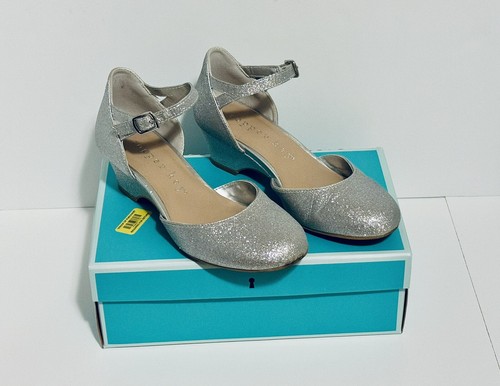 Copper Key Mary Jane Shoes Block Heel Girl's 2 Silver Fancee Style With ...