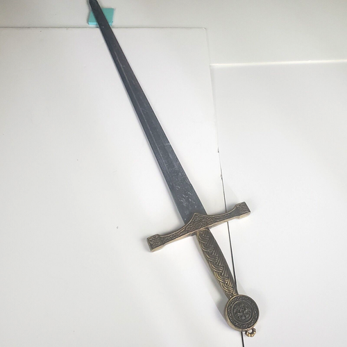 31in Broadsword Knights Sword Blade Brass Decorative Handle round ...