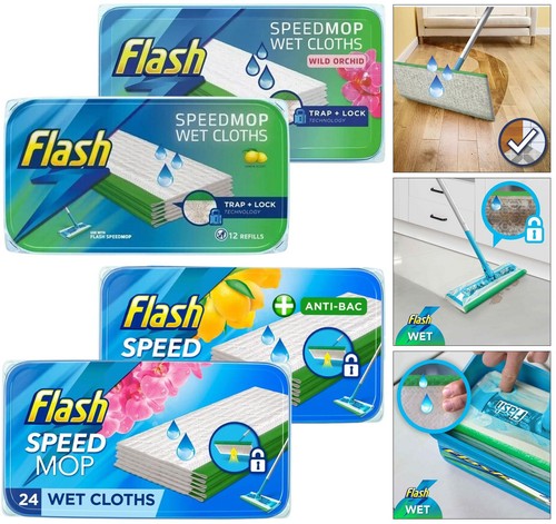 Flash Speedmop WET CLOTHS Refills (24 or 12 Pack) Multi Surface Speed ...