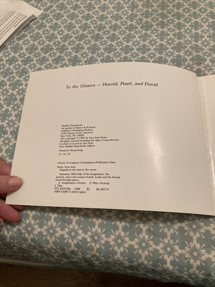 Regards to the Man in the Moon by Ezra Jack Keats (1987, Picture Book ...