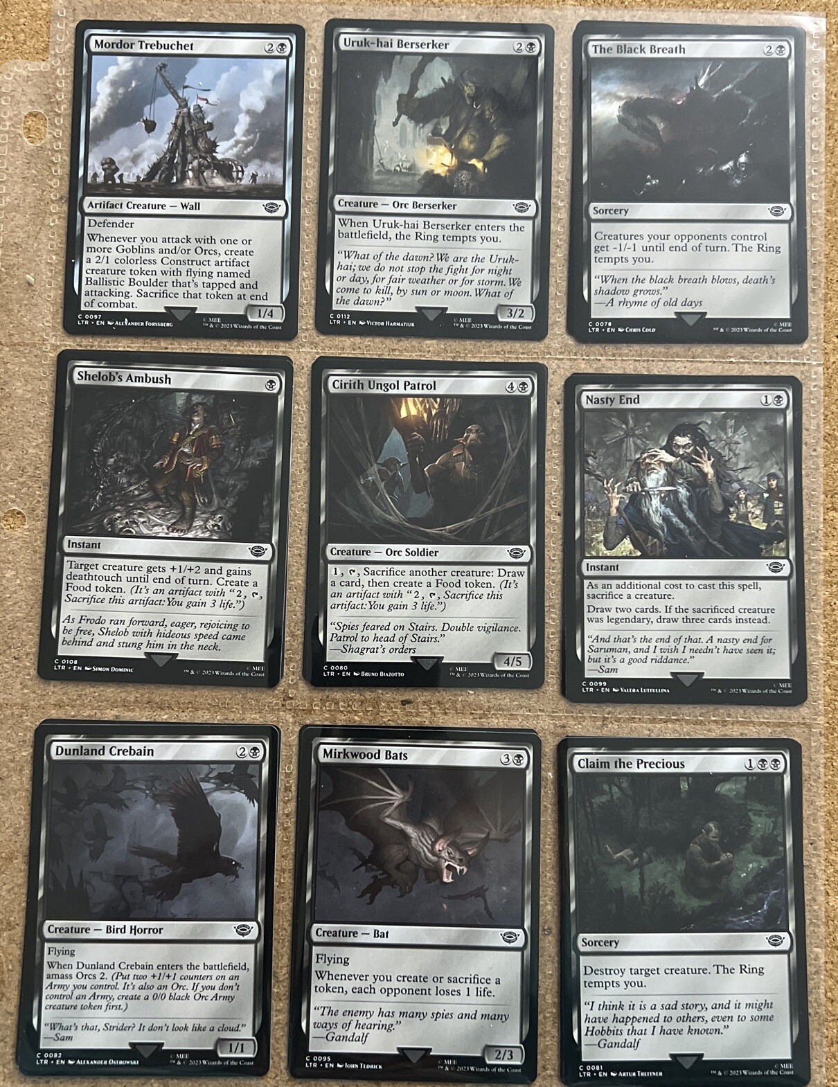 MAGIC THE GATHERING LORD OF THE RINGS BLACK MANA CARDS - General ...