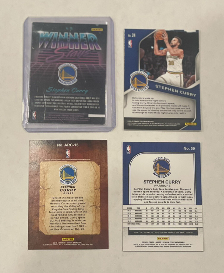 Steph Curry Panini NBA Basketball Card Lot Donruss Optic, Prizm, NBA ...