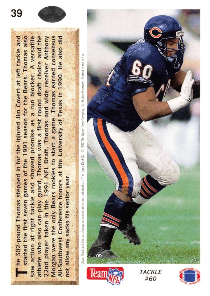 1992 Upper Deck Football #39 Stan Thomas AR | eBay