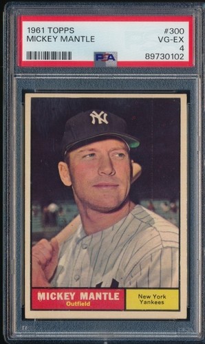 1961 Topps #300 Mickey Mantle New York Yankees HOF PSA 4 VG-EX | eBay