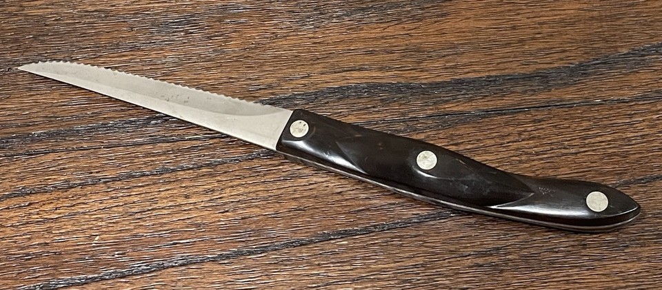 CUTCO Model: 1721 Knife Brown Handle Used Serrated Trimmer Carver Steak ...