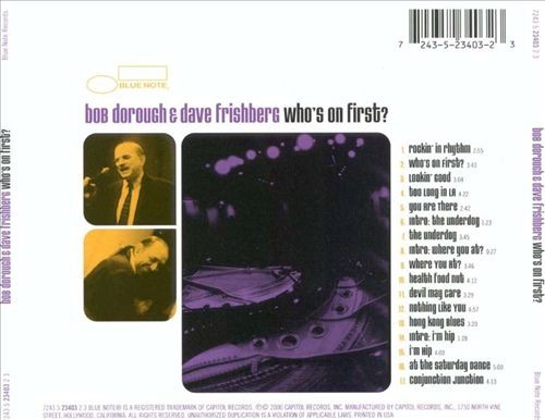 BOB DOROUGH & DAVE FRISHBERG WHO'S ON FIRST NEW CD 724352340323| eBay