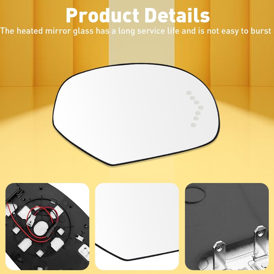 Right Passenger Side Mirror Glass Heated LED Turn Signal for Cadillac ...