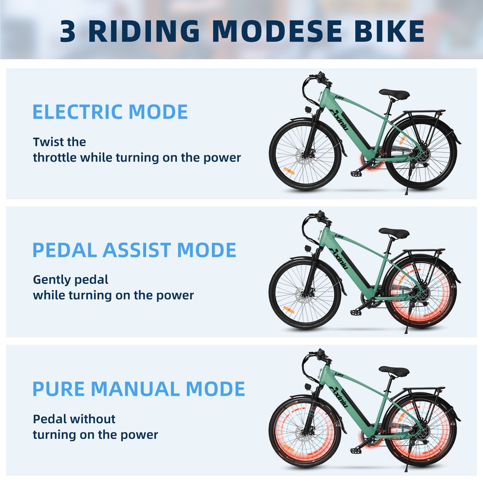 Green E-Bike 26'' Electric Bike Adults 750W Mountain City Bicycle ...