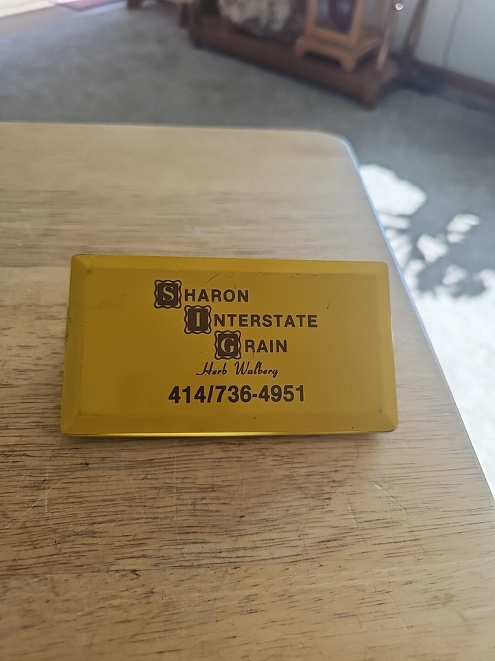 Vintage Metal Advertising Clip Sharon Interstate Grain. Sharon Wis. 5 ...