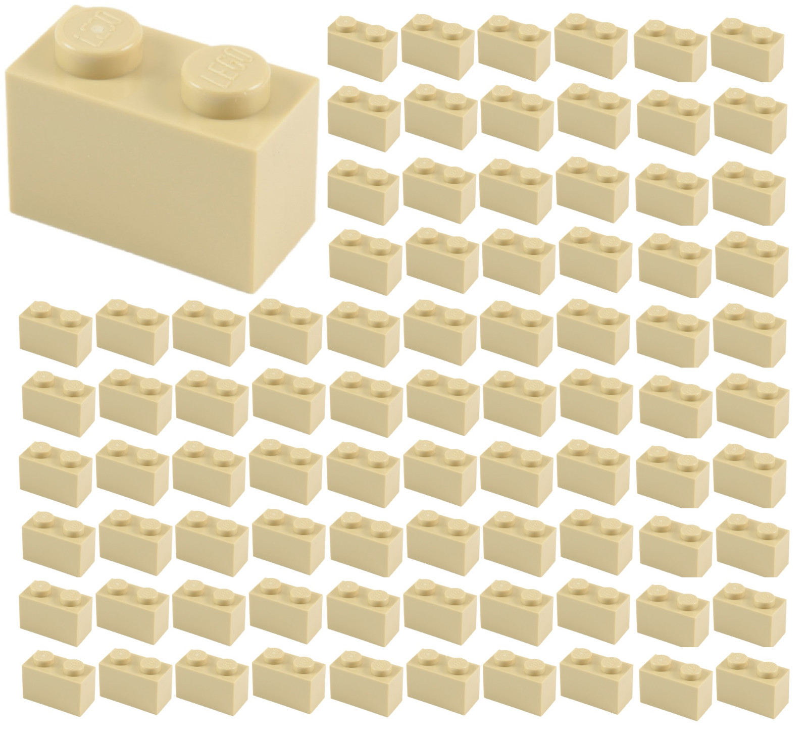 ☀️100x NEW LEGO 1x2 TAN Bricks (ID 3004) BULK Parts City Building | eBay